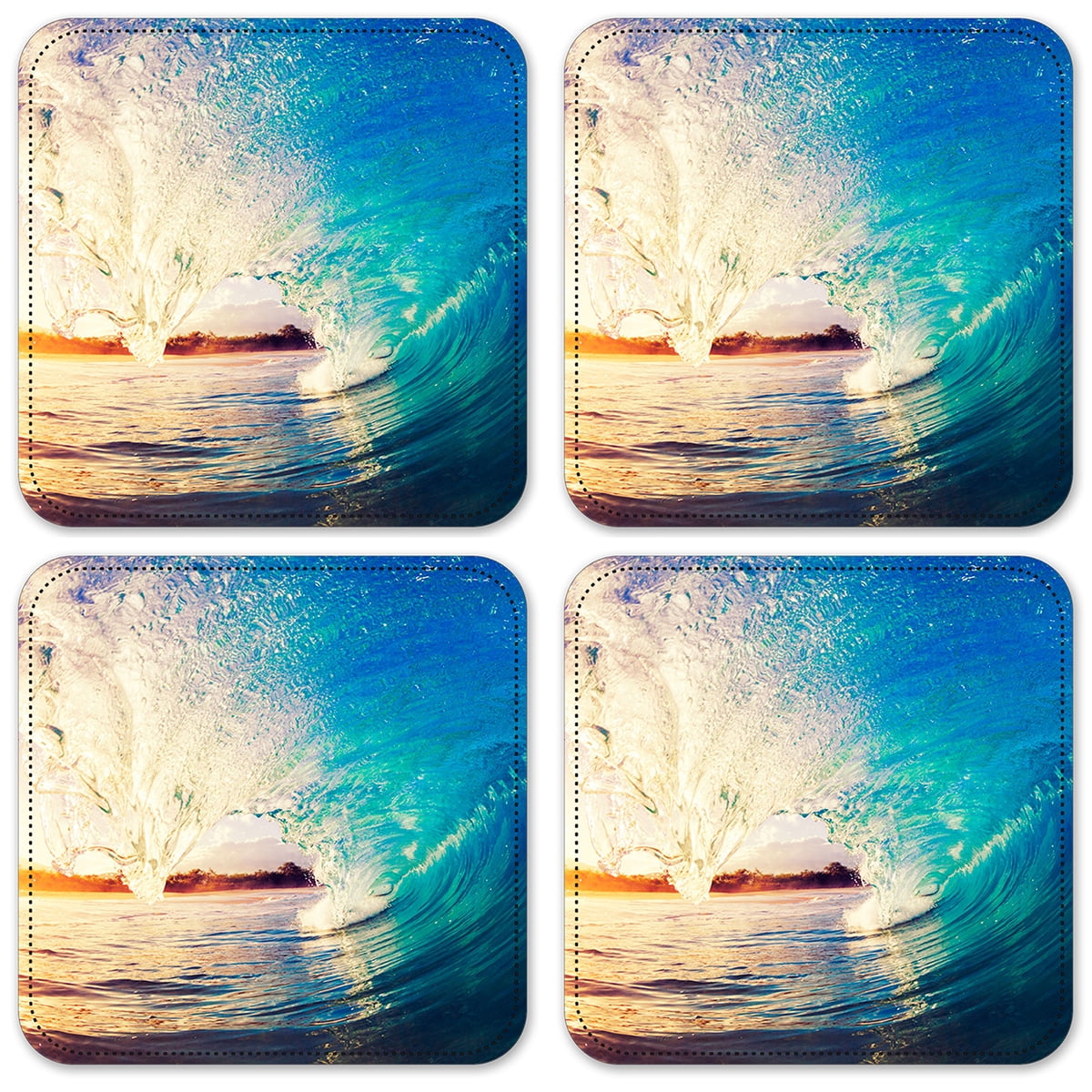 Vinyl Drink Coasters - Set of 4 - Wave Curl - Walmart.com