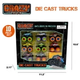 Crazy Truck: Die Cast Trucks - 10pc Toy Vehicles Set, 8 Friction ...