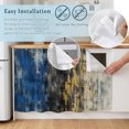Blue Yellow Cabinet Curtains for Kitchen 32"Wx55"L, Abstract Indigo ...