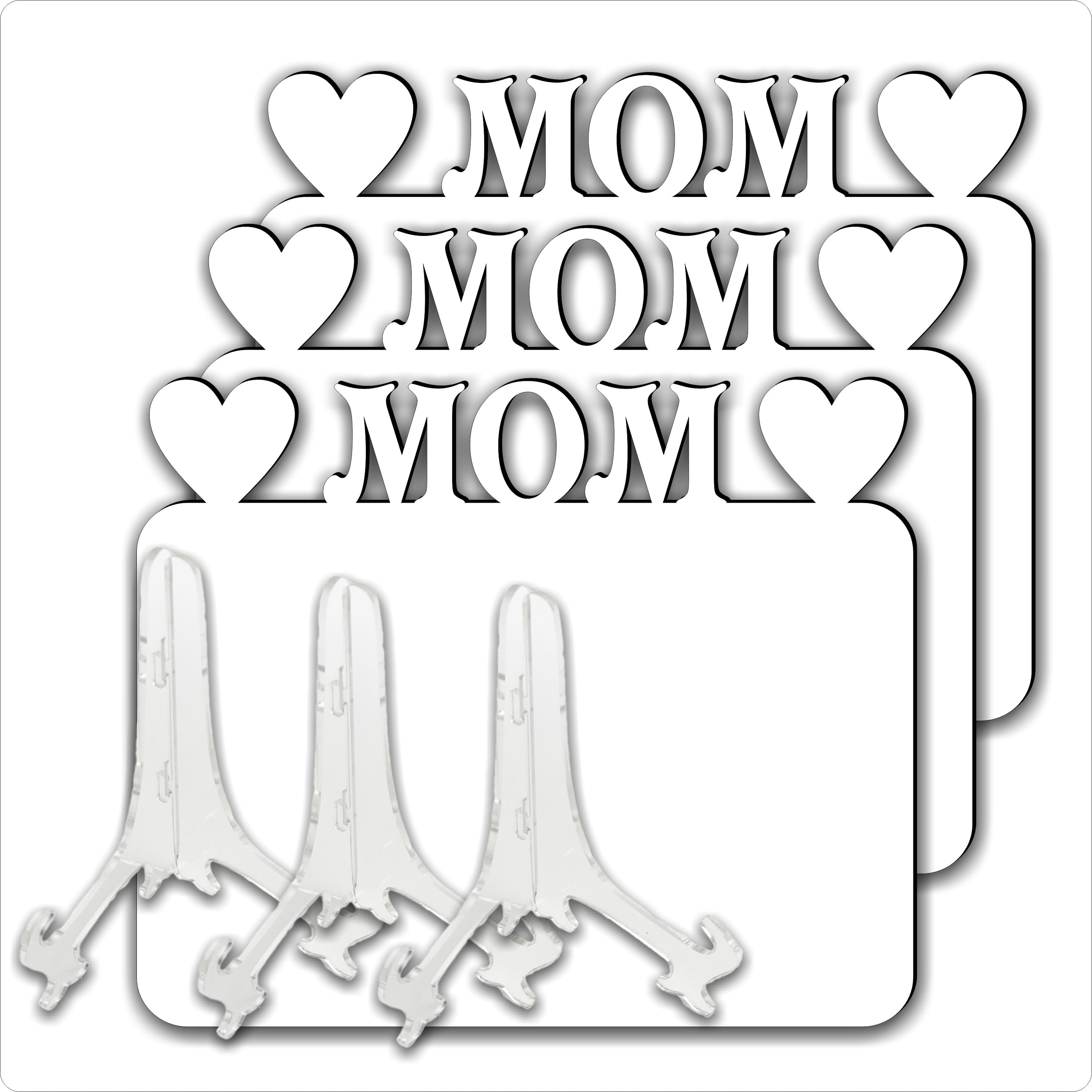 20X16.5 Sublimation Blanks Picture Frame MOM WITH HEARTS 6PC = 3 FRAMES ...