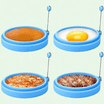 Non-Stick Silicone Egg Rings, Set of 4, Multicolor, Perfect for Fried ...