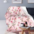 Cherry Blossom Blanket, Pink Floral Spring Throw, Gifts For Women ...