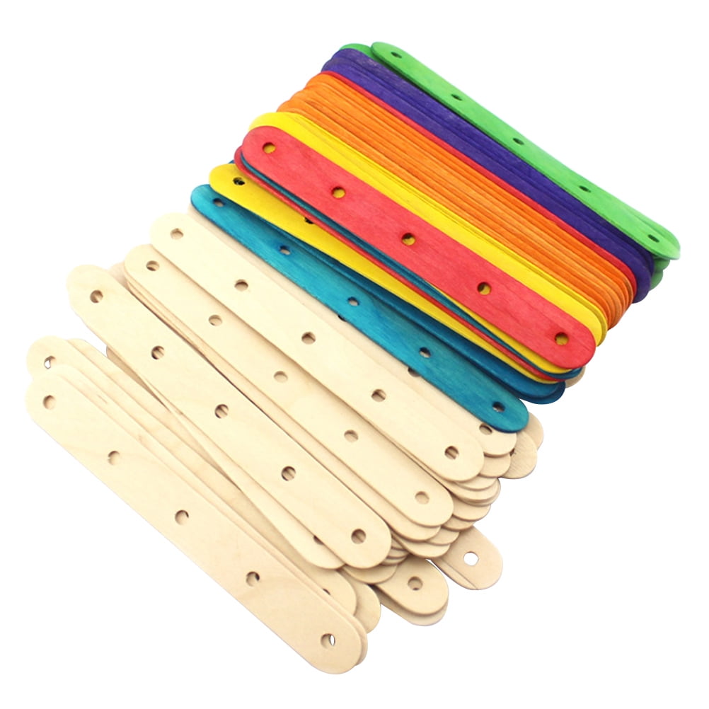 100PCS Natural Jumbo Colored Wood Craft Sticks Popsicle Wood Colored ...