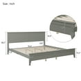 Bellemave King Size Wooden Bed Frame with Headboard, Modern Platform ...