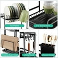 iSPECLE 2 Tier Dish Drying Rack with Drainboard, Kitchen Counter ...