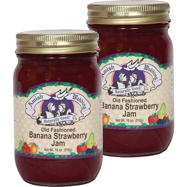 Amish Wedding Foods Banana Strawberry Jam, 2-Pack 18 oz. Jars - Walmart.com
