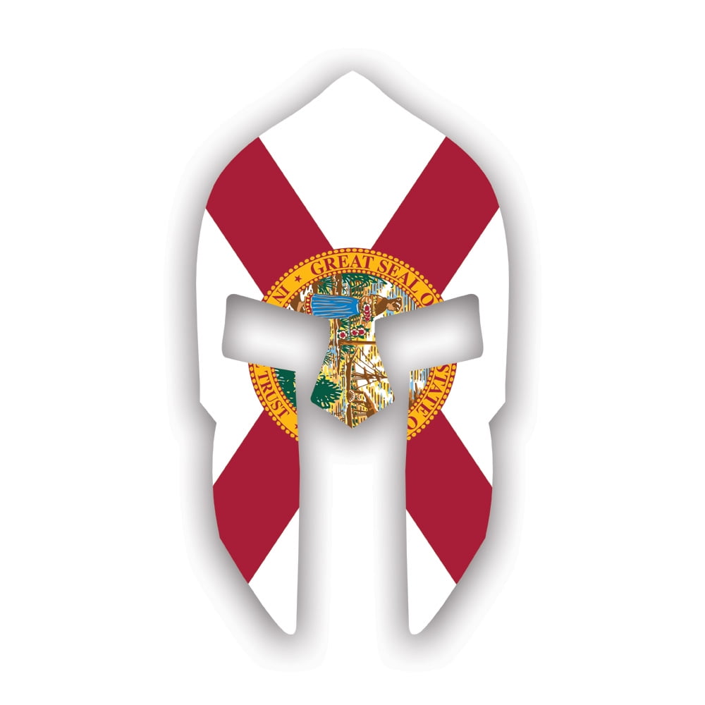 Florida Flag Spartan Helmet Sticker Decal - Self Adhesive Vinyl ...