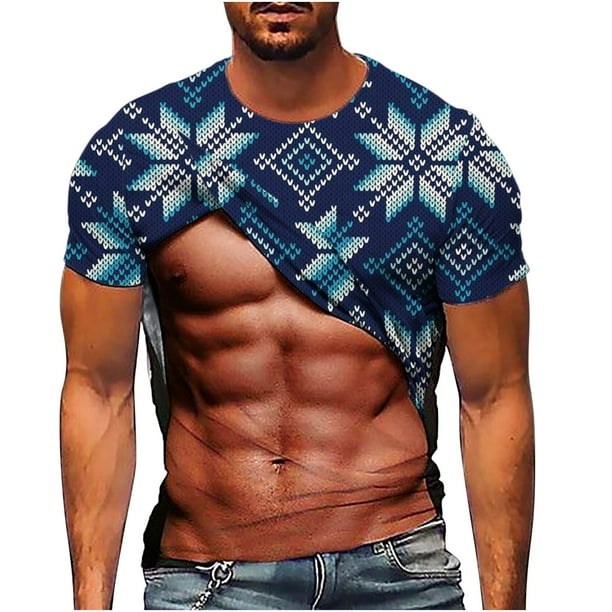 Lolmot Mens Funny Christmas T-Shirt 3D Print Graphic Prints Ugly ...