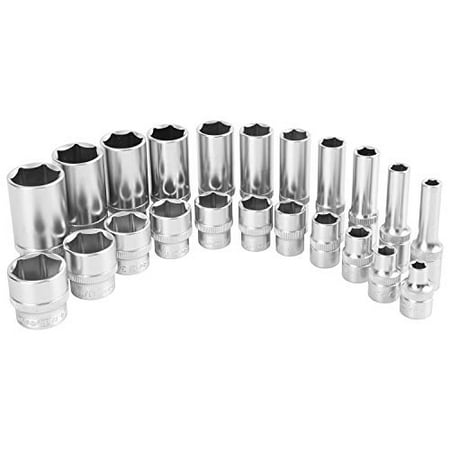 OEMTOOLS 22962 22-Piece SAE Socket Set, Shallow and Deep Well Socket ...