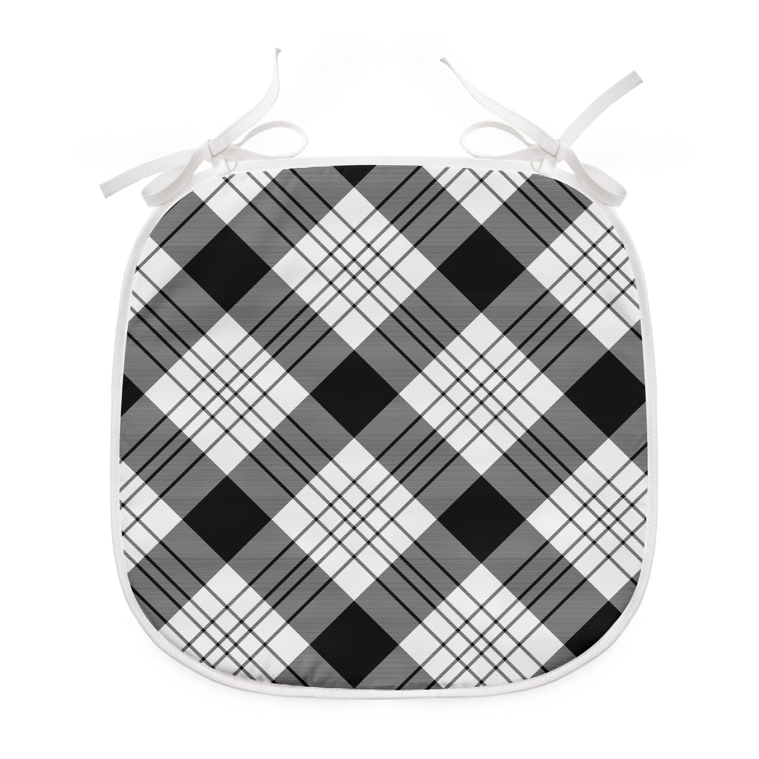 Stripe Dining Chair Pad, Diagonal Design Geometry Inspired Motif with ...