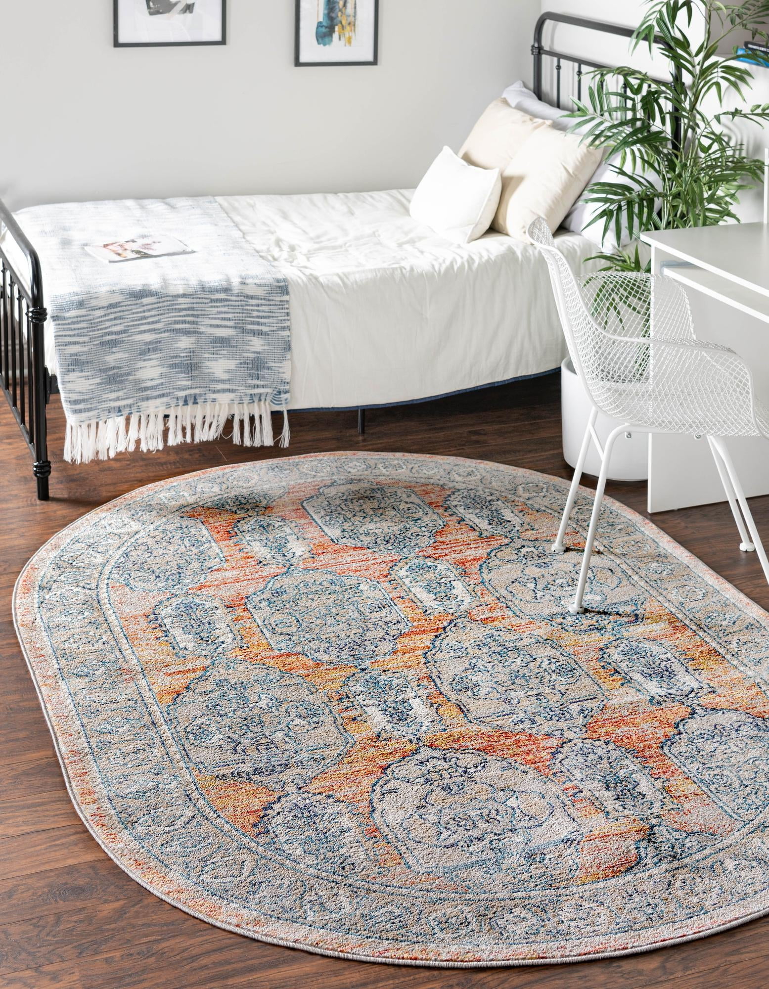 Rugs.com Lola Collection Rug – 5' x 8' Oval Oval Brick Red Medium Rug ...