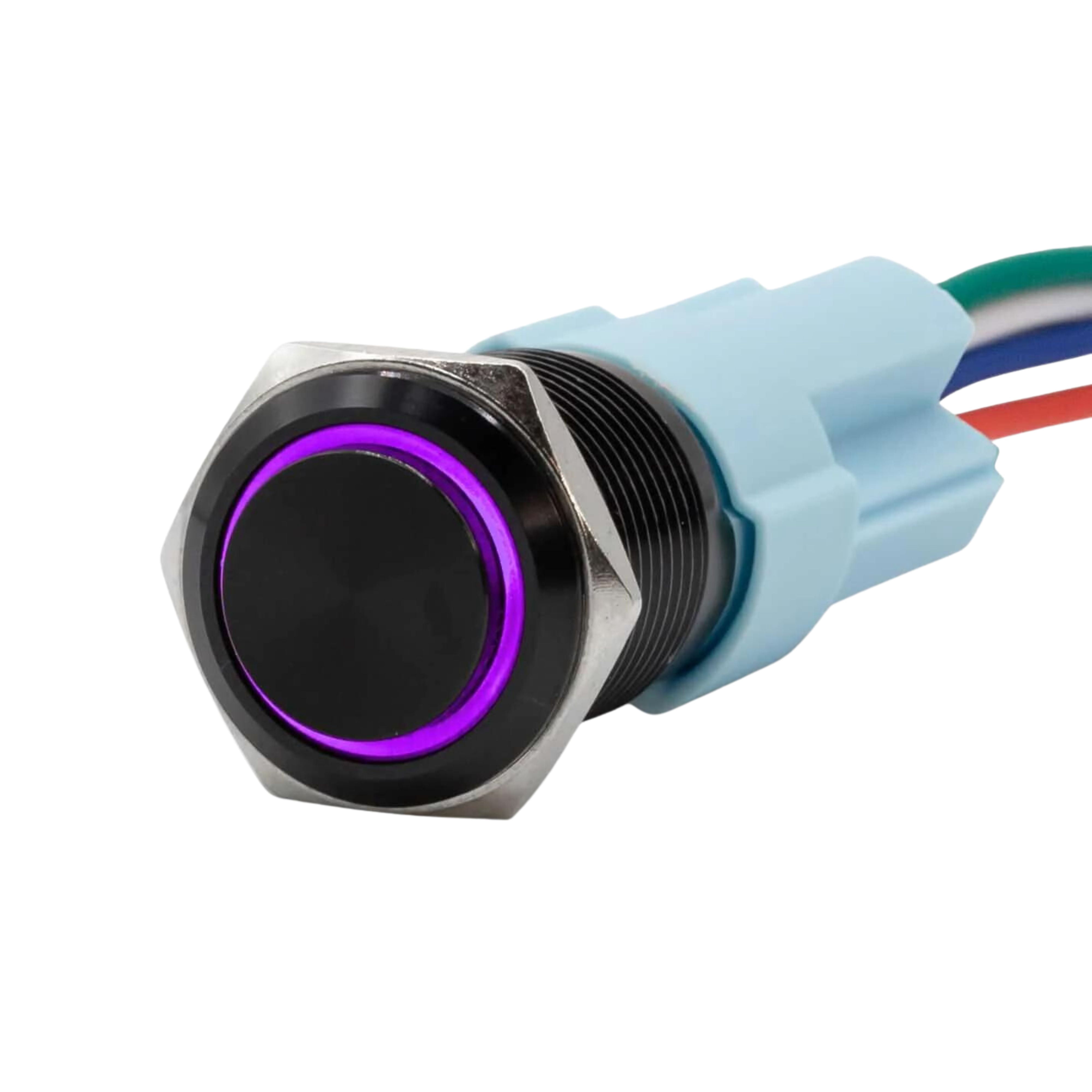 Sparked Innovation12V black ring light SPDT latching push-button switch ...