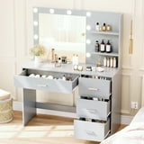 Rovaurx Makeup LED Lights Desk Table Set, Gray - Walmart.com