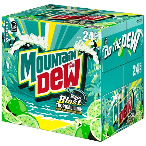 Mountain Dew Baja Blast Soda Cabo Citrus, 12 fl oz 12 pack Cans - Walmart.com