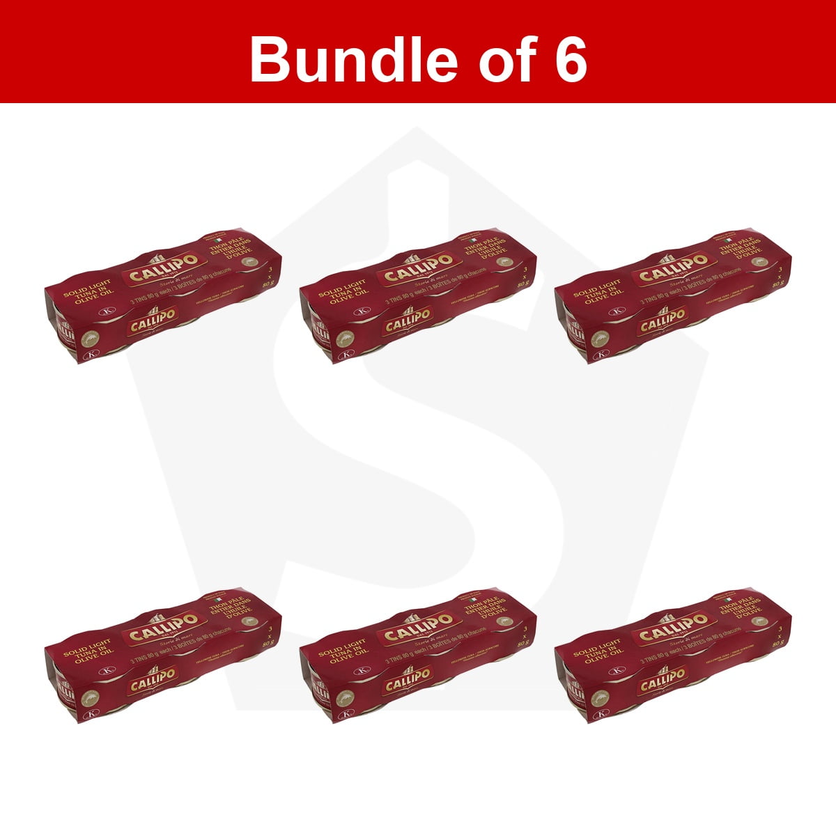 Bundle of 6 - Callipo Canned Solid Light Tuna in Olive Oil, 3 Cans x ...