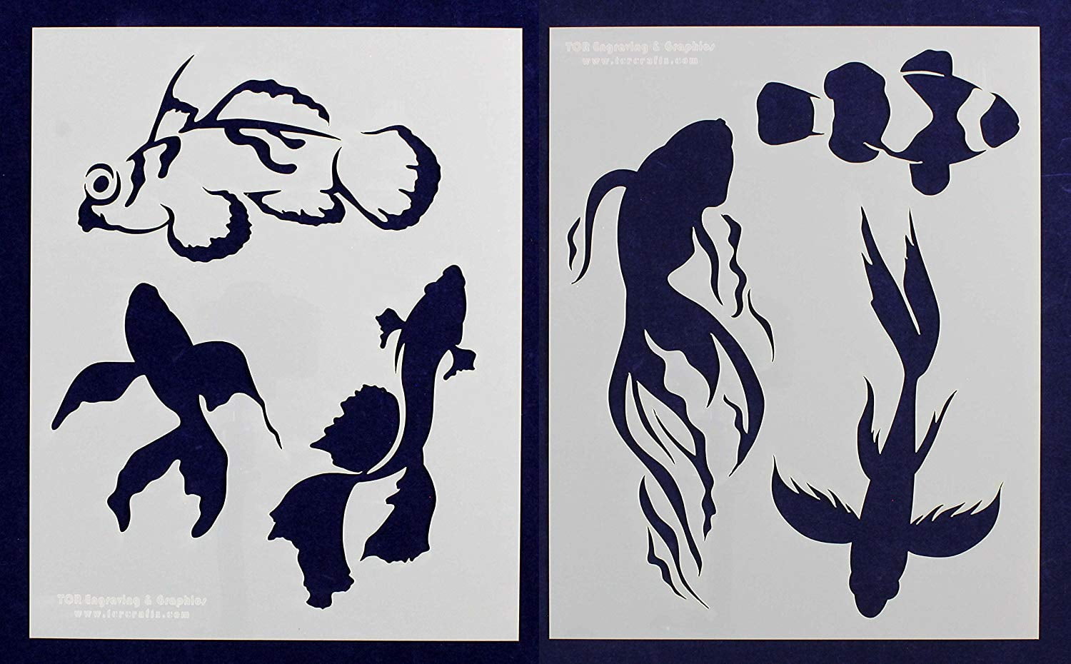 Tropical Fish Stencils- Mylar 2 Pieces of 14 Mil 8" X 10" Painting /Crafts/ Templates - Walmart.com