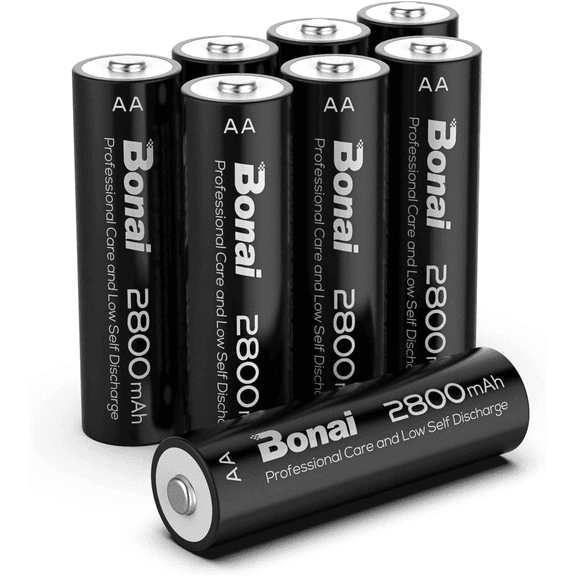 Rechargeable AA Batteries High-Capacity 2800mAh, Recharge up to 1200x ...