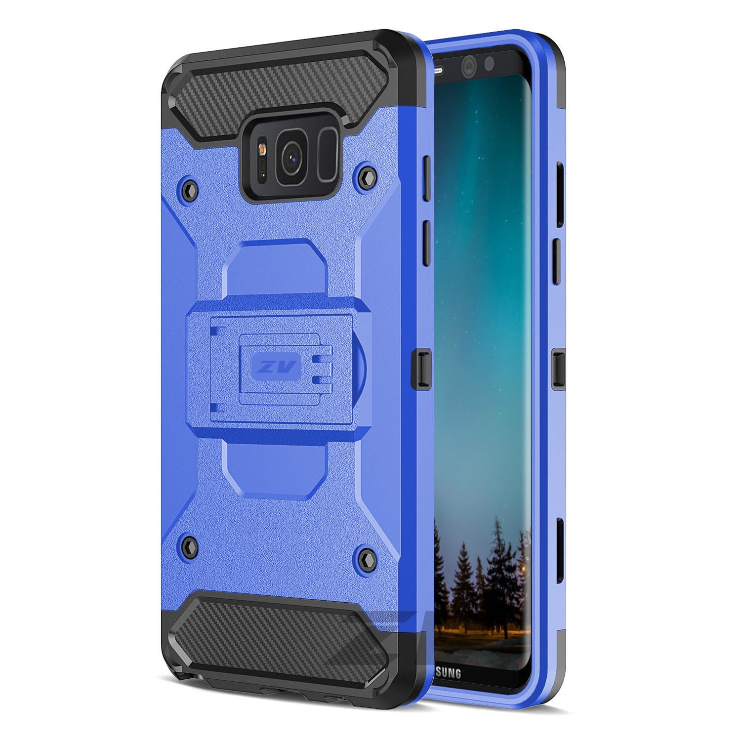 Samsung Galaxy S8 Case, Zizo Tough Armor Cover w/ [Heavy Duty Kickstand ...