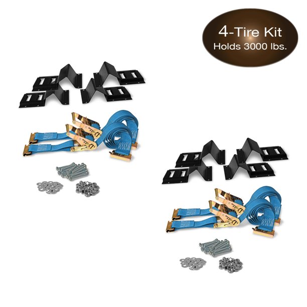 DC Cargo Mall ATV Wheel Chock & Strap Kit | Trailer Tie Down System for ...