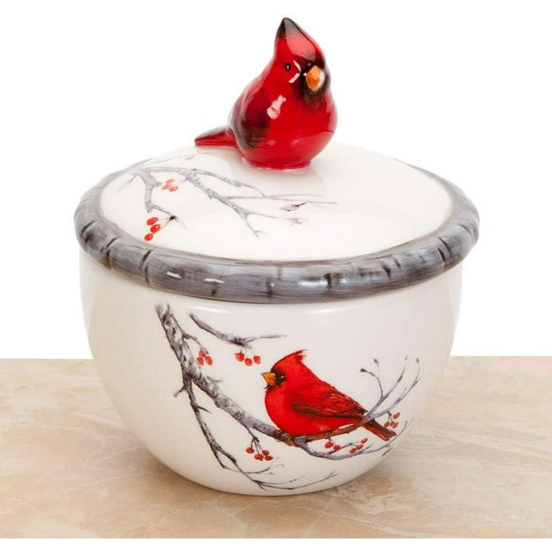Bits and Pieces - Ceramic Cardinal Trinket Box - Keepsake and Jewelry ...