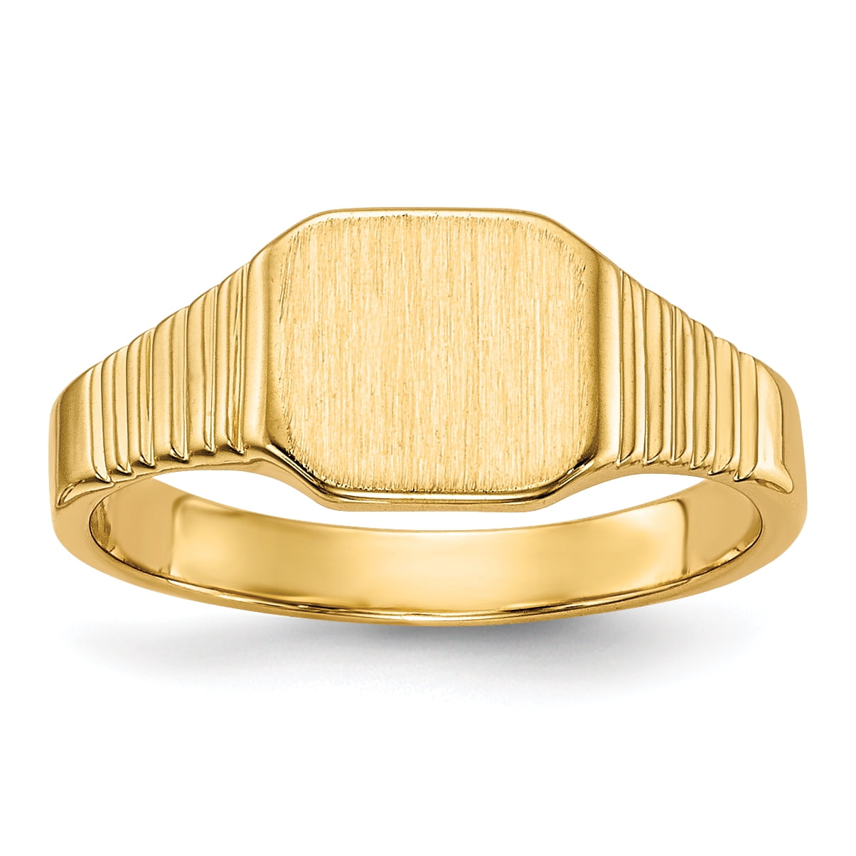 Finest Gold 14K Yellow Gold Signet Ring - Size 2 - Walmart.com