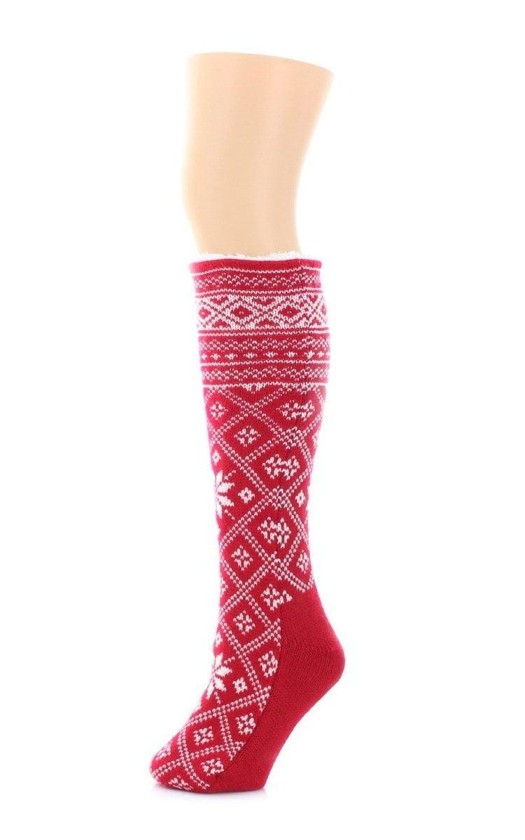 Legmogue Women's Flake Flash Sherpa Lined Knee Length Lounge Sock ...