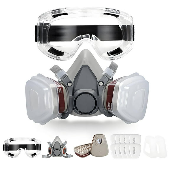 Innens 17 in 1 Half Face Gas Mask Facepiece Spray Painting Respirator ...