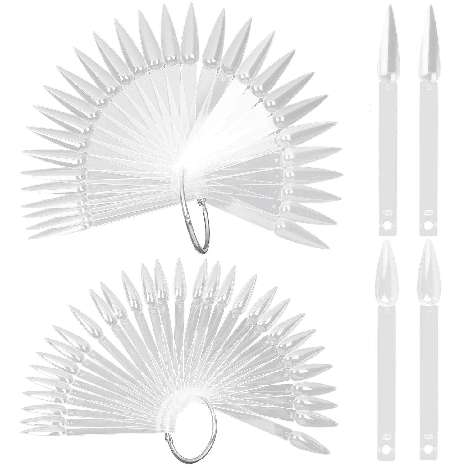 160 Pcs Stiletto Nail Swatch Sticks, Clear Nail Sample Sticks for Gel ...
