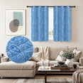 Paisley and Floral Blue Pattern Blackout Curtains,Triple Weaved Fabric ...