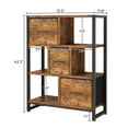 Ktaxon 4-Tier Bookshelf for Bedroom, 7-Cube Brown Etagere Bookcase with ...