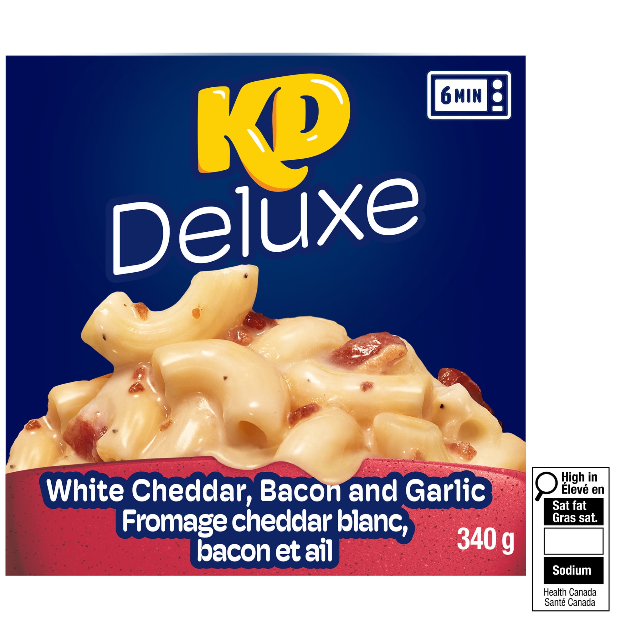 KD Deluxe White Cheddar, Bacon and Garlic Macaroni and Cheese Frozen ...