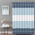 Bathroom Shower Curtain Blue Stripes Abstract Geometric Waterproof ...