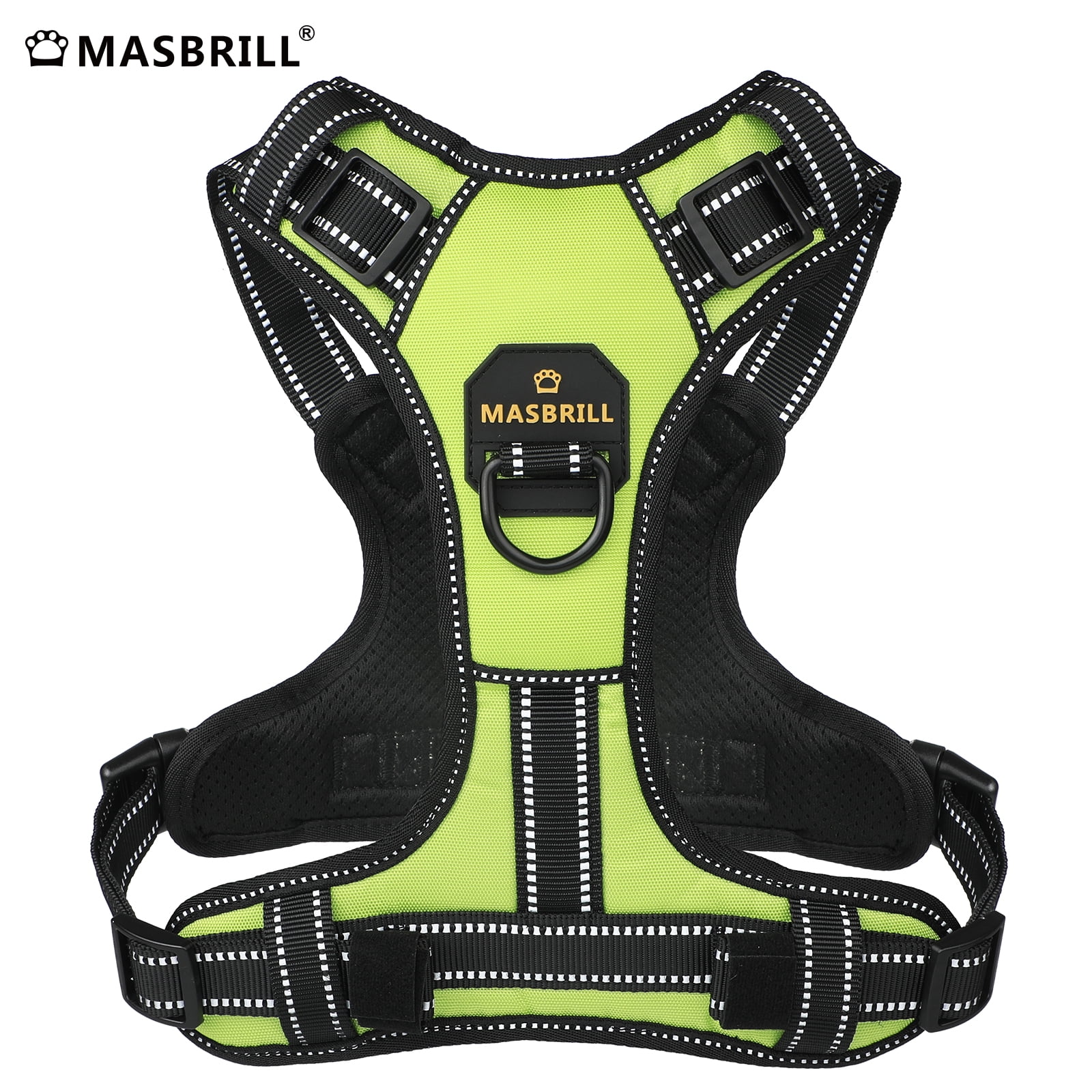 MASBRILL Reflective Dog Harness No Pull Dog Vest Harness With Handle ...