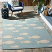 SAFAVIEH Courtyard Trena Fish Print Indoor/Outdoor Area Rug, 8' x 10 ...