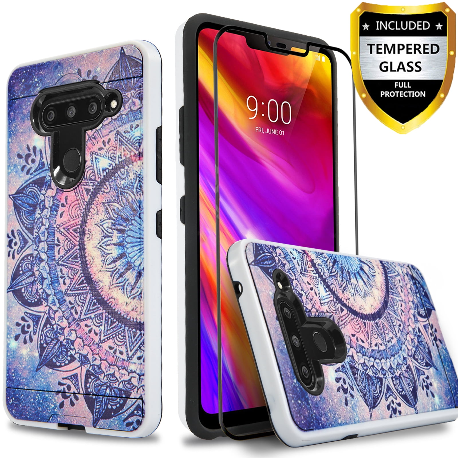 LG V40 ThinQ Case, LG V40 Case, 2-Piece Style Hybrid Shockproof Hard ...