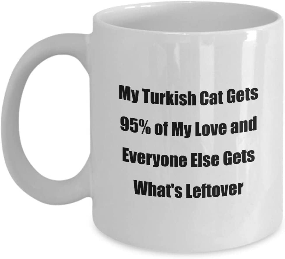 Funny Cat Owner T Mug My Turkish Cat Gets 95 Of My Love And Everyone Else Gets Whats