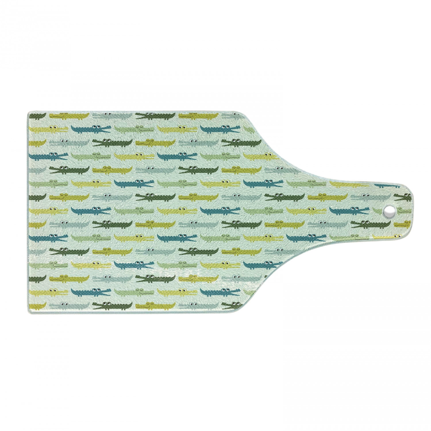 Animal Cutting Board, Crocodile Characters in Cartoon Style Funny Faces ...