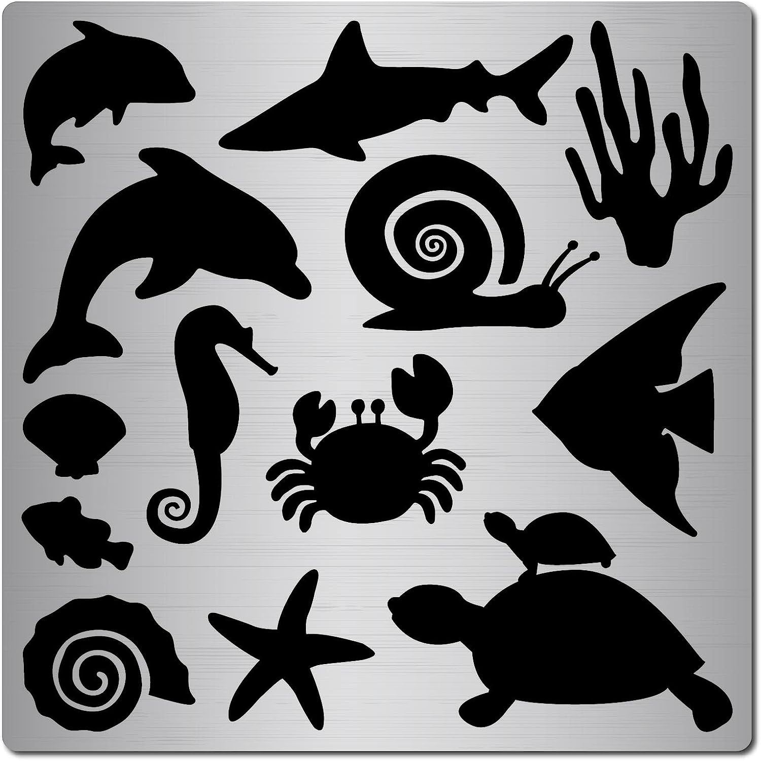 6.3 Inch Metal Sea Animals Stencil Ocean Creatures Template Stainless ...
