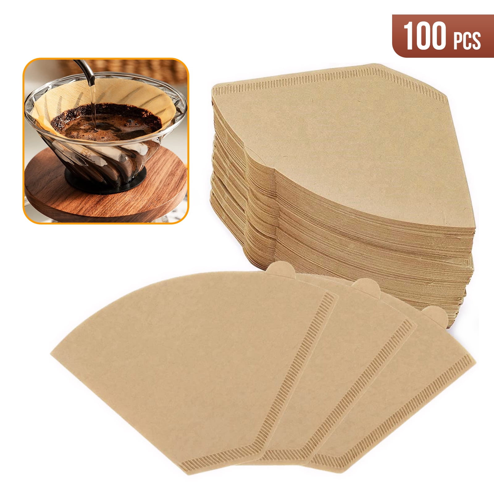 Daupanzees 100 Count Disposable Coffee Filters, U103 4-6 Cups Cone ...