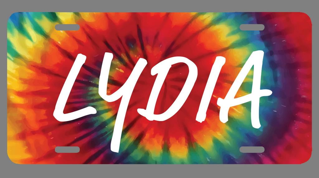 Lydia Name Tie Dye Style License Plate Tag Vanity Novelty Metal | UV ...