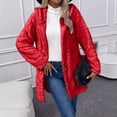 Aellinatey Women's Wool Jacket Button-Down Jacket Hooded Side-Open ...