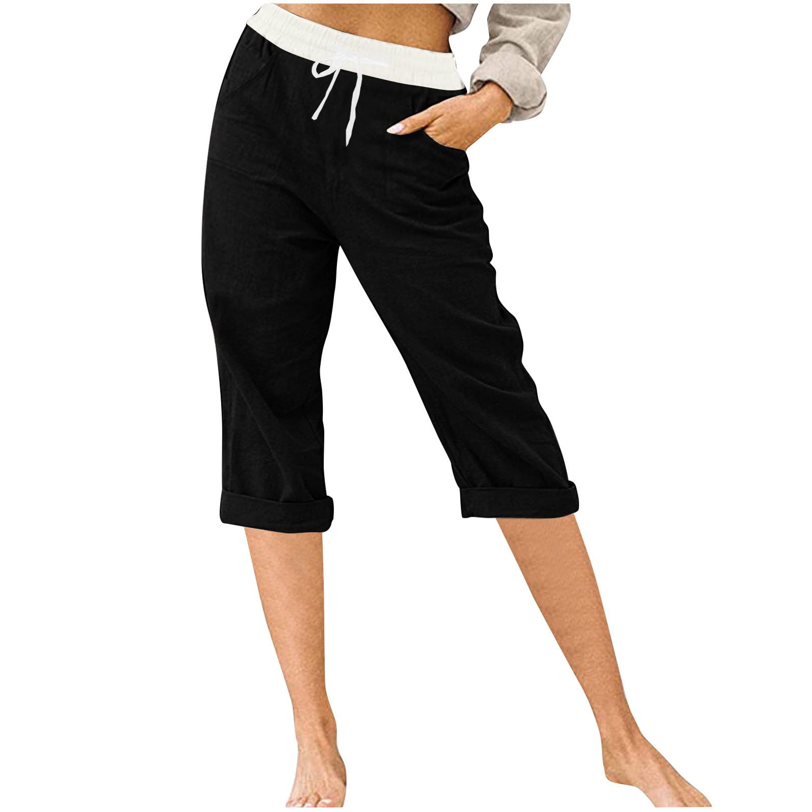 Click here for Faiwad Capris Pants For Women Casual Summer Elasti... prices