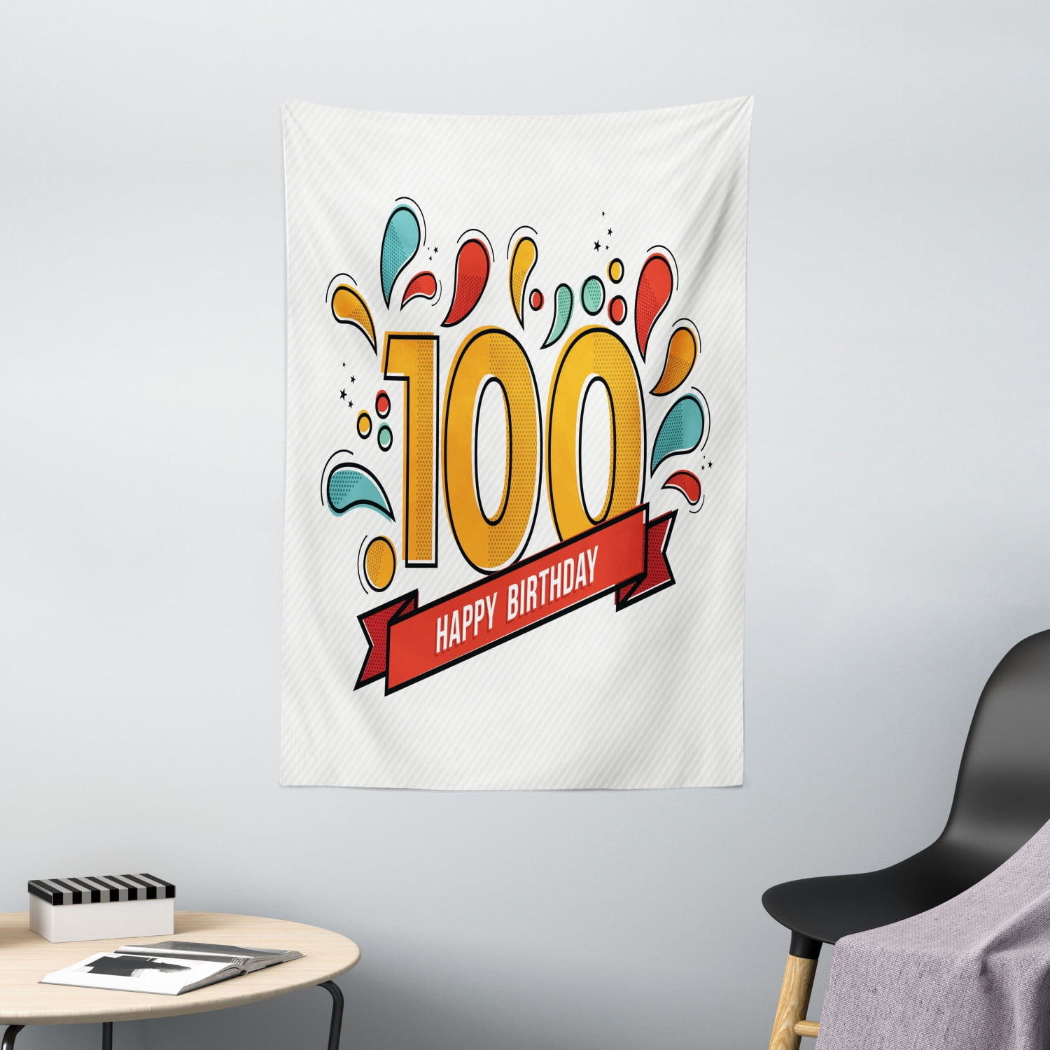 100th Birthday Decorations Tapestry, Grannies Lived for Centuries 100 ...
