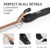 Hoson 9mm Thin Ceramic Curling Iron, 3/8 inch Barrel, LCD Display, 9 ...