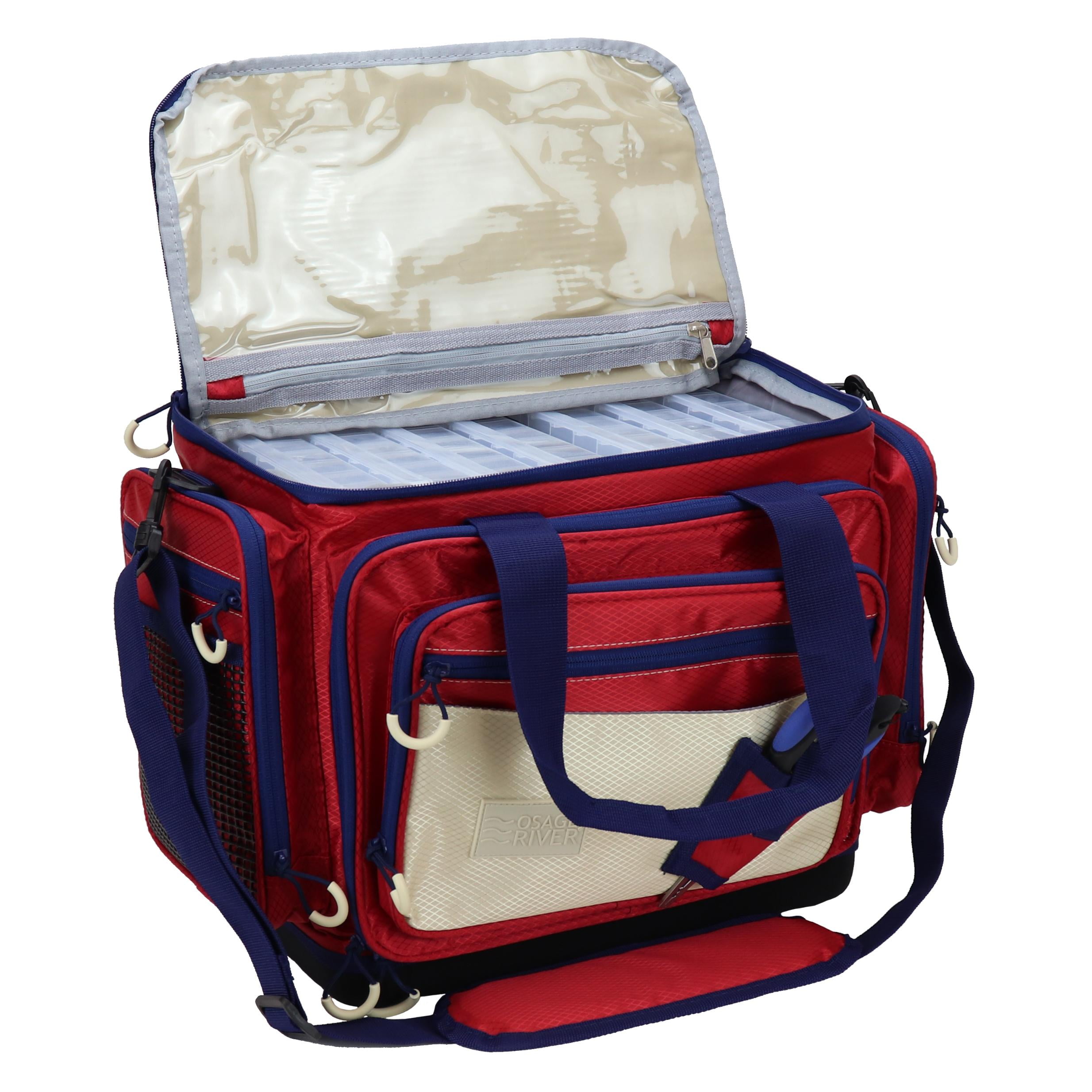 Osage River Boss Fishing Tackle Bag Red Med Tackle Boxes - Walmart.com
