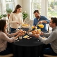 8 Pack Black 90 Inch Round Tablecloths Polyester Stain and Wrinkle ...
