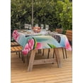 Bird Floral Rectangle Outdoor Tablecloth with Umbrella Hole Hummingbird ...