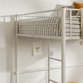 Pemberly Row Metal 2 Integrated Ladders Full Loft Bed in White ...