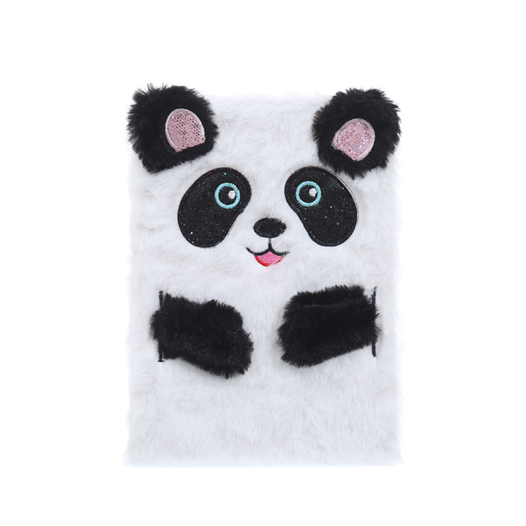 Plush Softcover Notebook Cartoon Animal Notepad Locking Line Binding ...