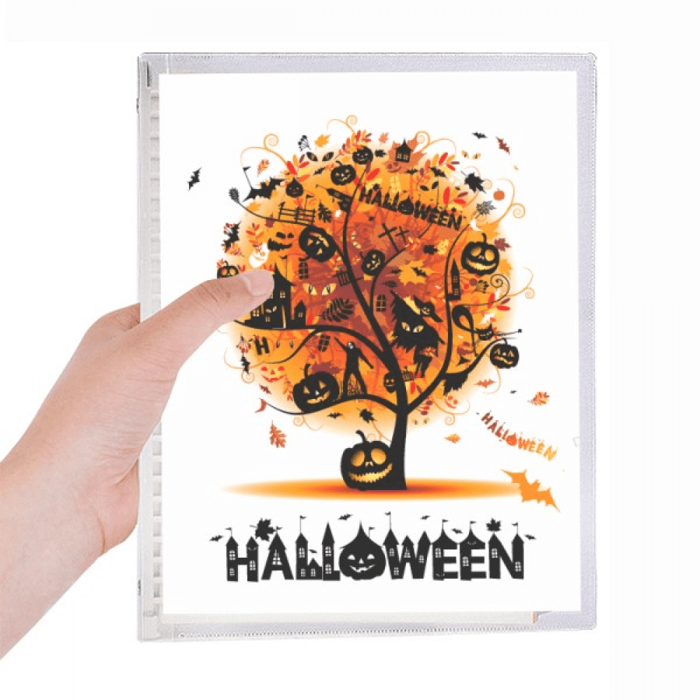 Halloween Cartoon Tree Pattern Notebook Loose Diary Refillable Journal ...
